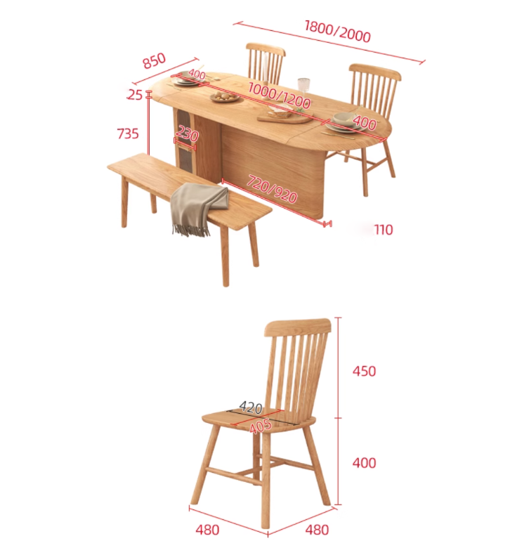 طاولة طعام Dongmin من KS Furniture - خيارات متعددة