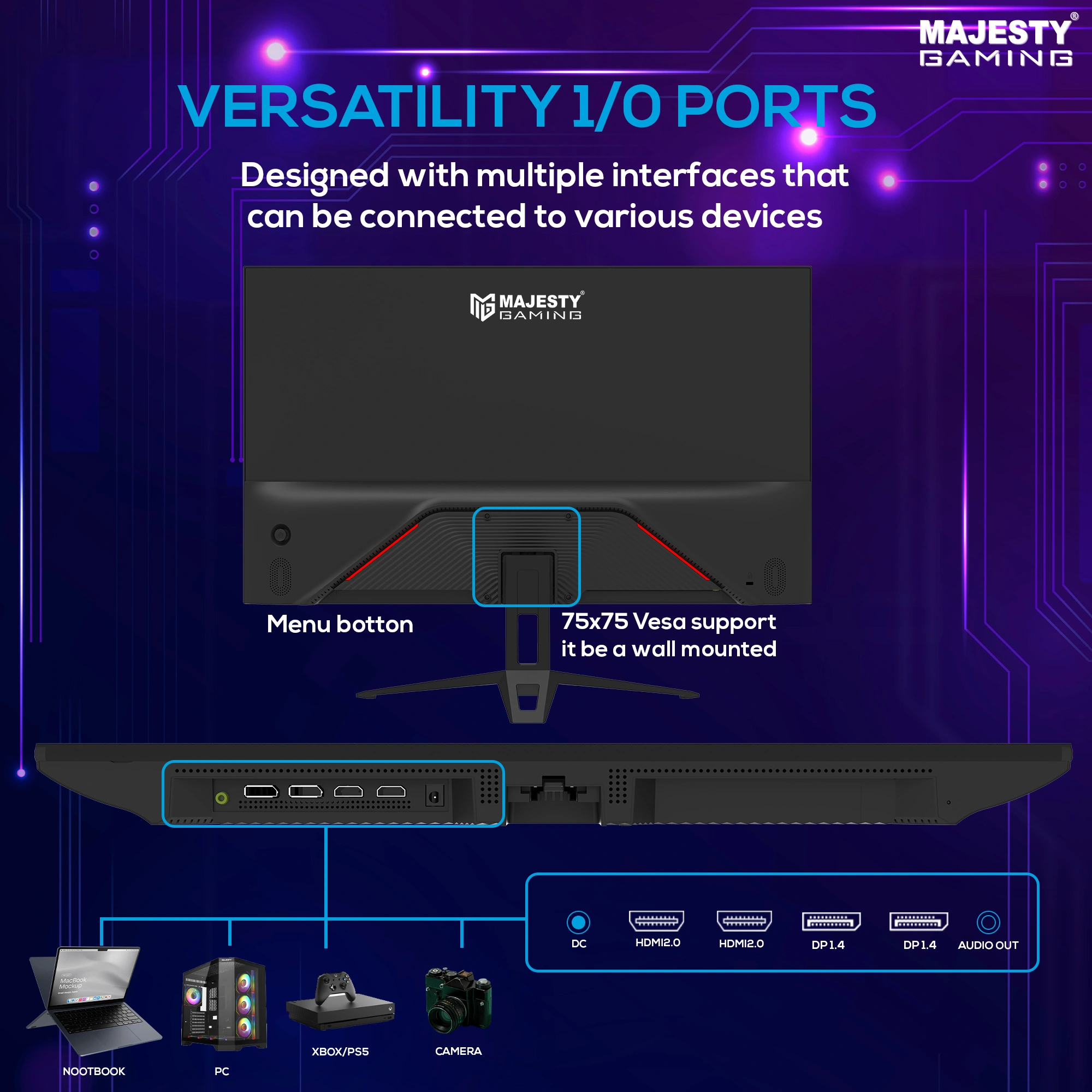 Majesty Gaming Monitor 27 FHD 144Hz ششاشة قيمنق ماجيستي 27 انش