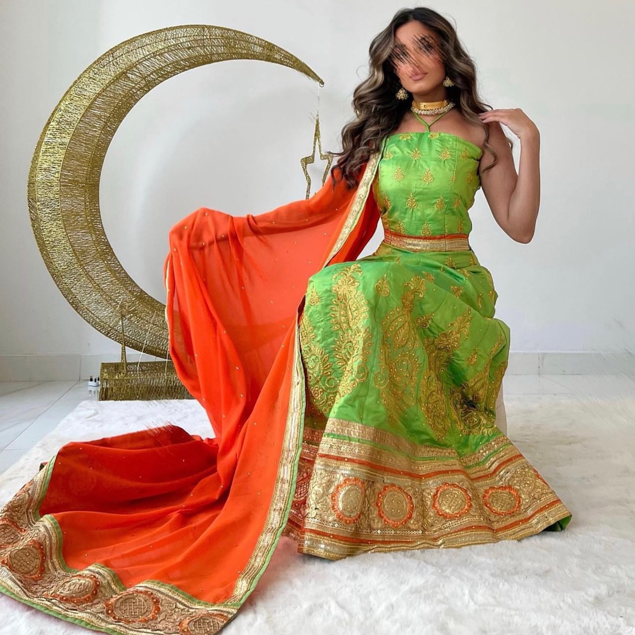 Gagra Choli |green