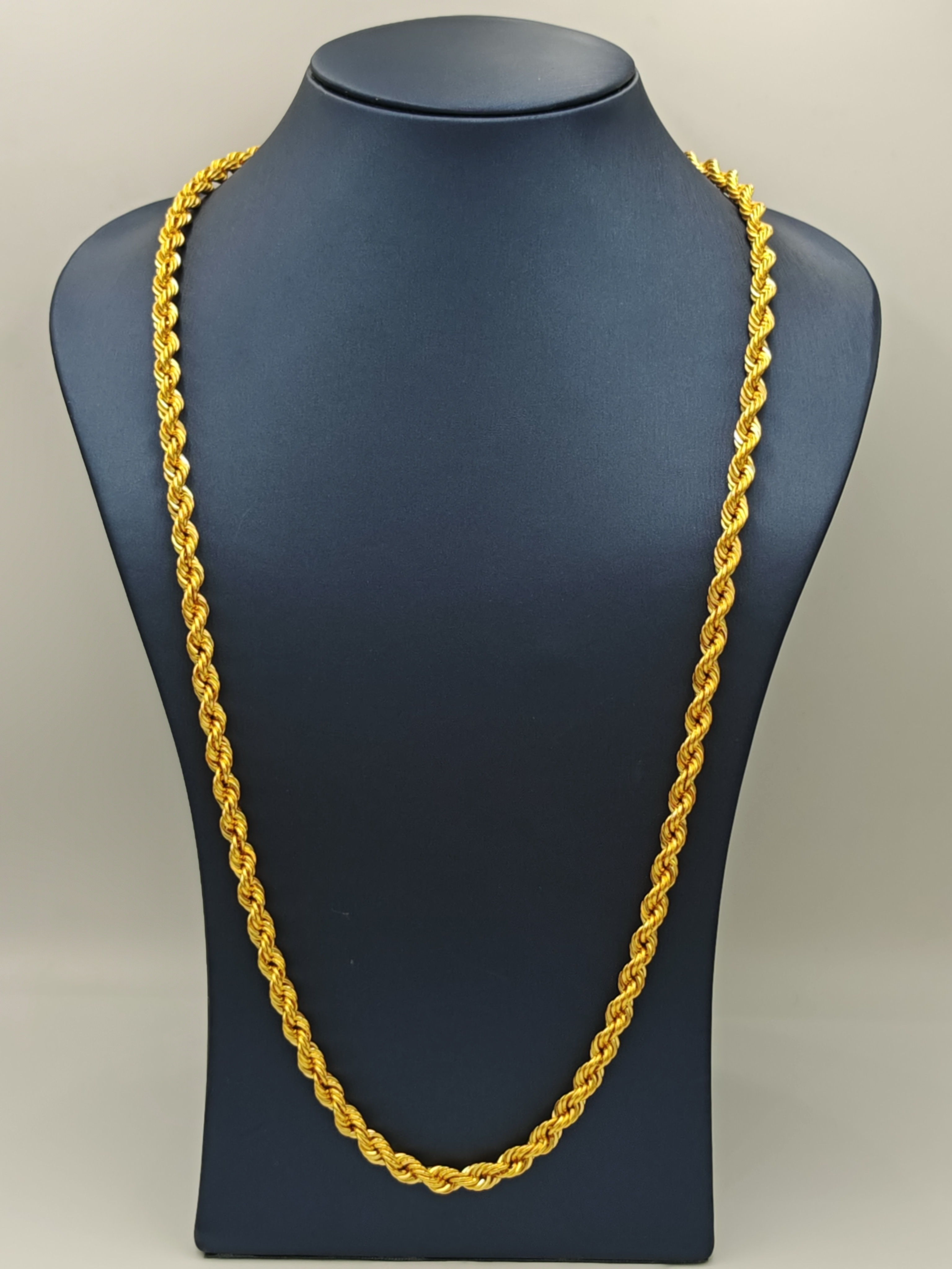 Big rope gold chain 21K سلسال مبروم ذهب عريض عيار 21