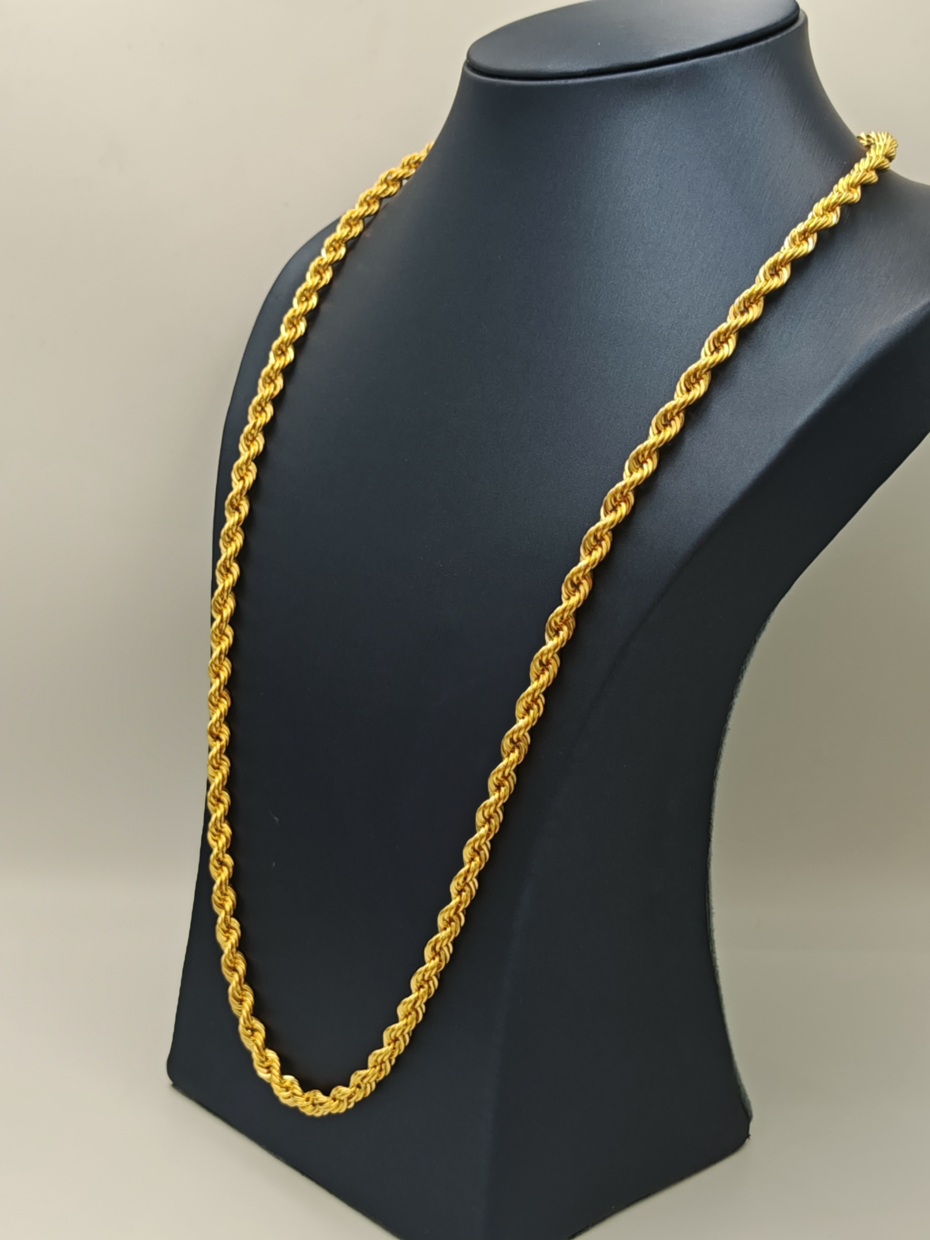 Big rope gold chain 21K سلسال مبروم ذهب عريض عيار 21