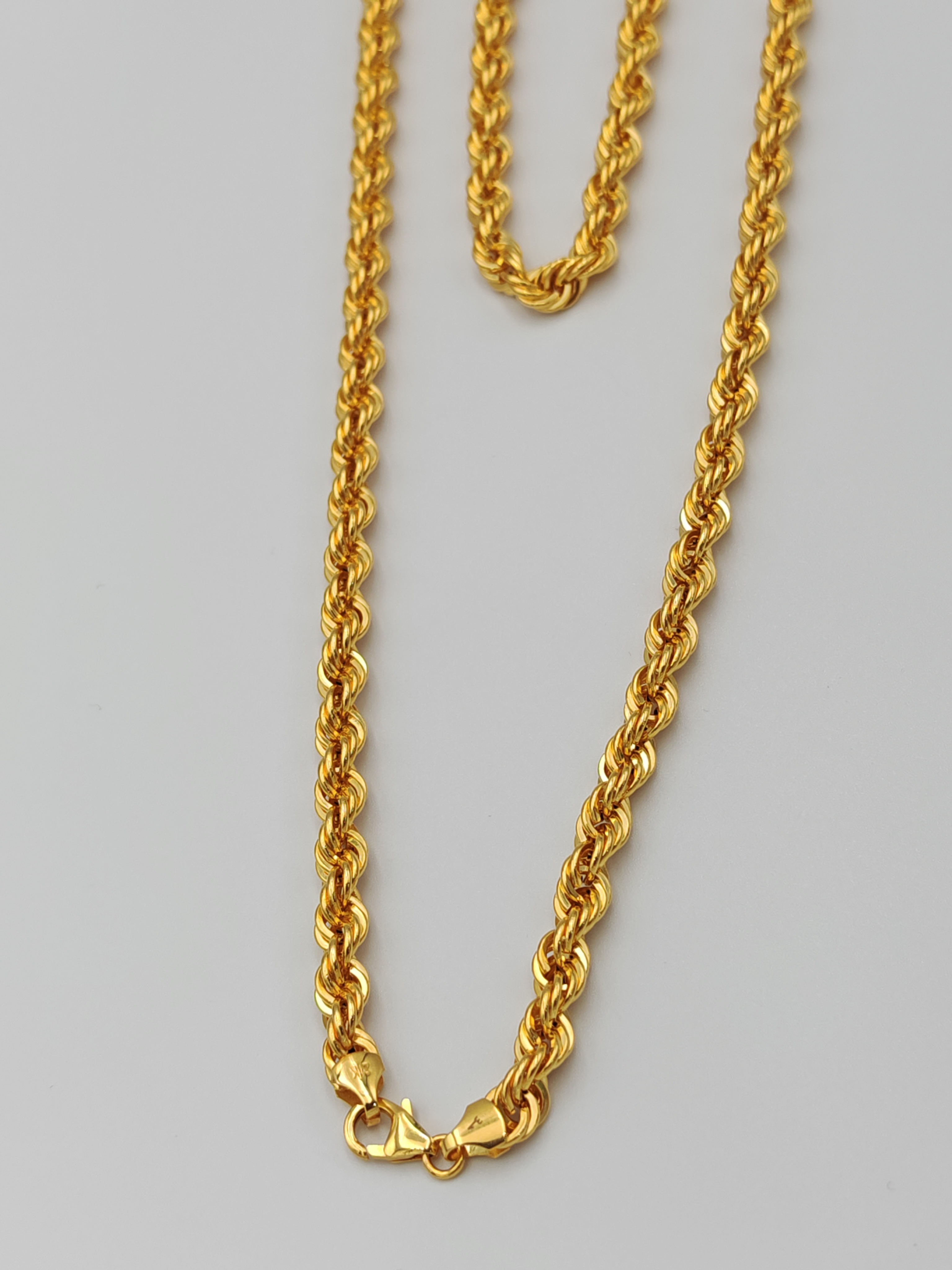 Big rope gold chain 21K سلسال مبروم ذهب عريض عيار 21