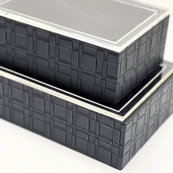 HOCO Black Leather & Wooden Box Set