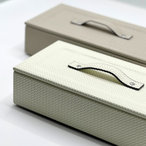 HOCO White Leather Box Rectangle