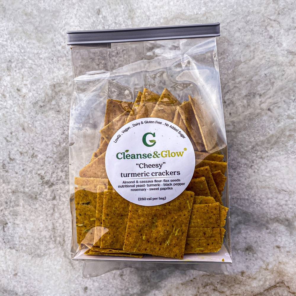 "Cheesy" Turmeric Crackers - Shop joyfully with Mazeed