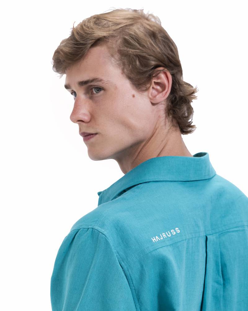 Turquoise Linen Shirt