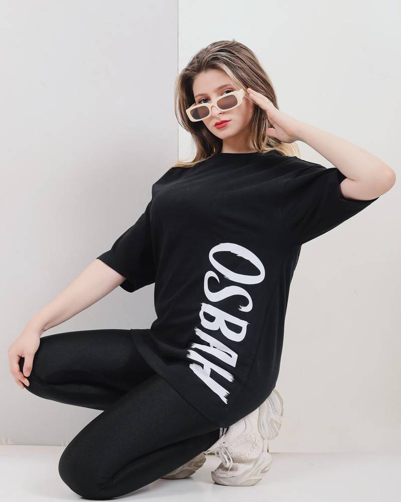 Unisex T-Shirt with Side Logo Print - Black - Shop joyfully with Mazeed