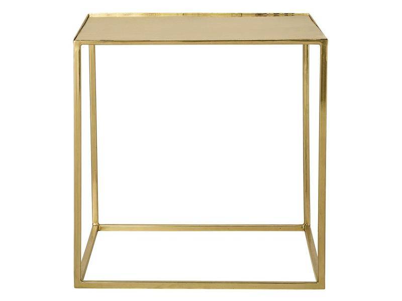 Bloomingville Cube Side Table Gold Metal