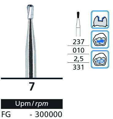 Pear 330 Carbide burs 6pcs